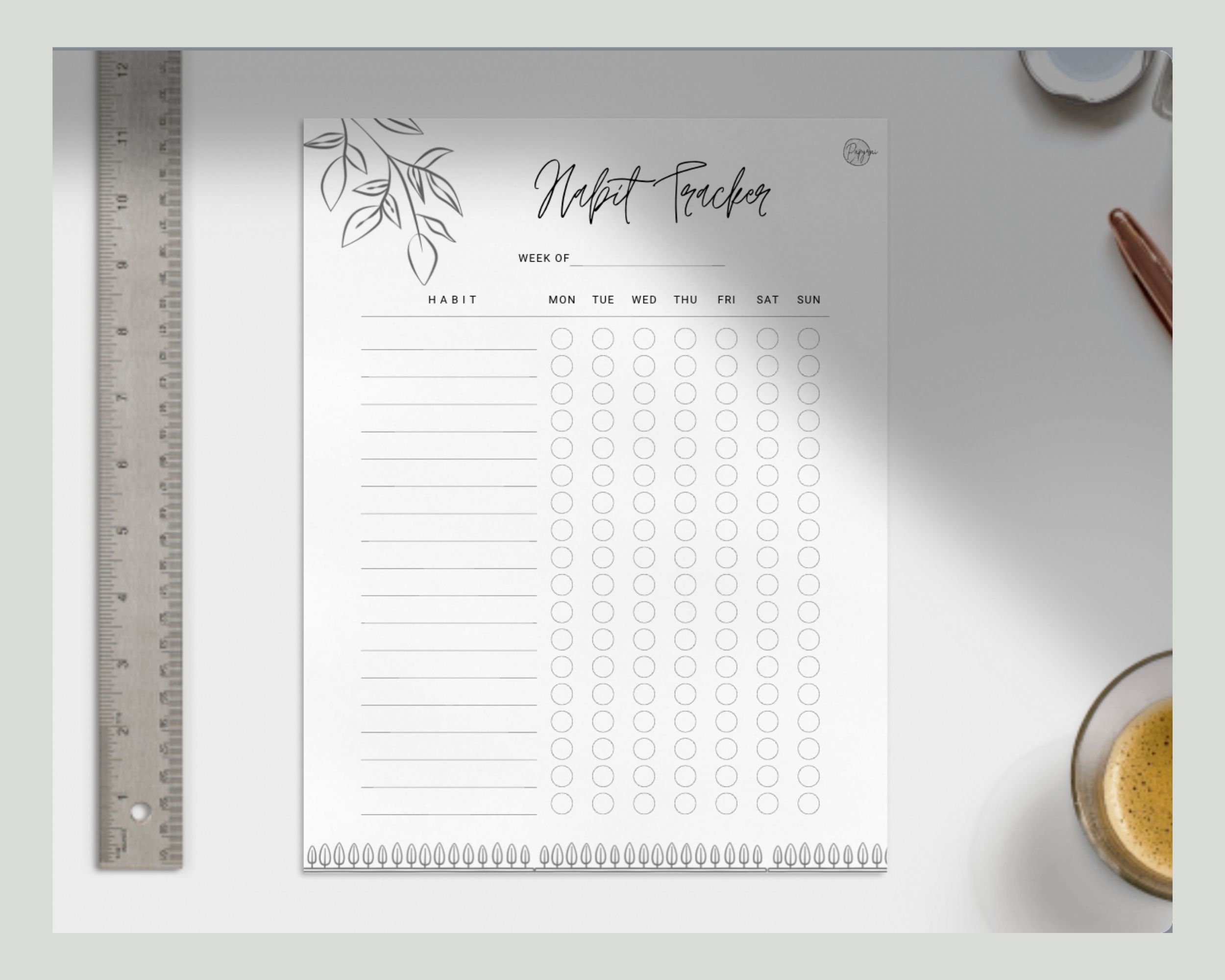 Weekly Habit Tracker for Self-care, Wellness, Fitness, Mental Health ...