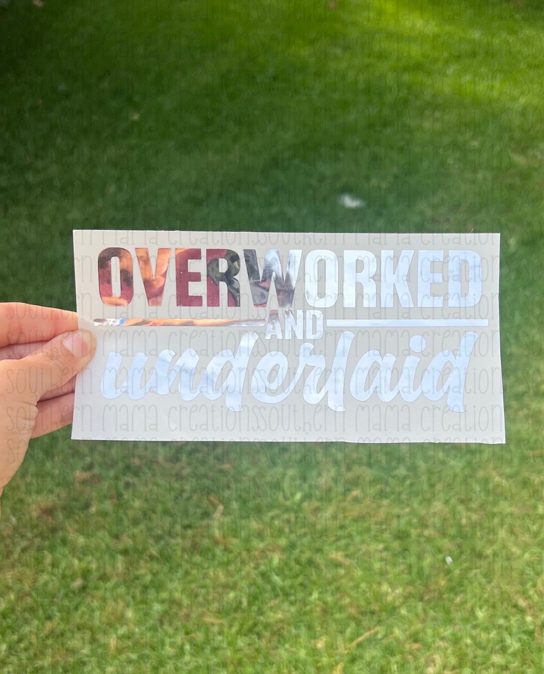 Overworked Underlaid Funny Decal - Etsy