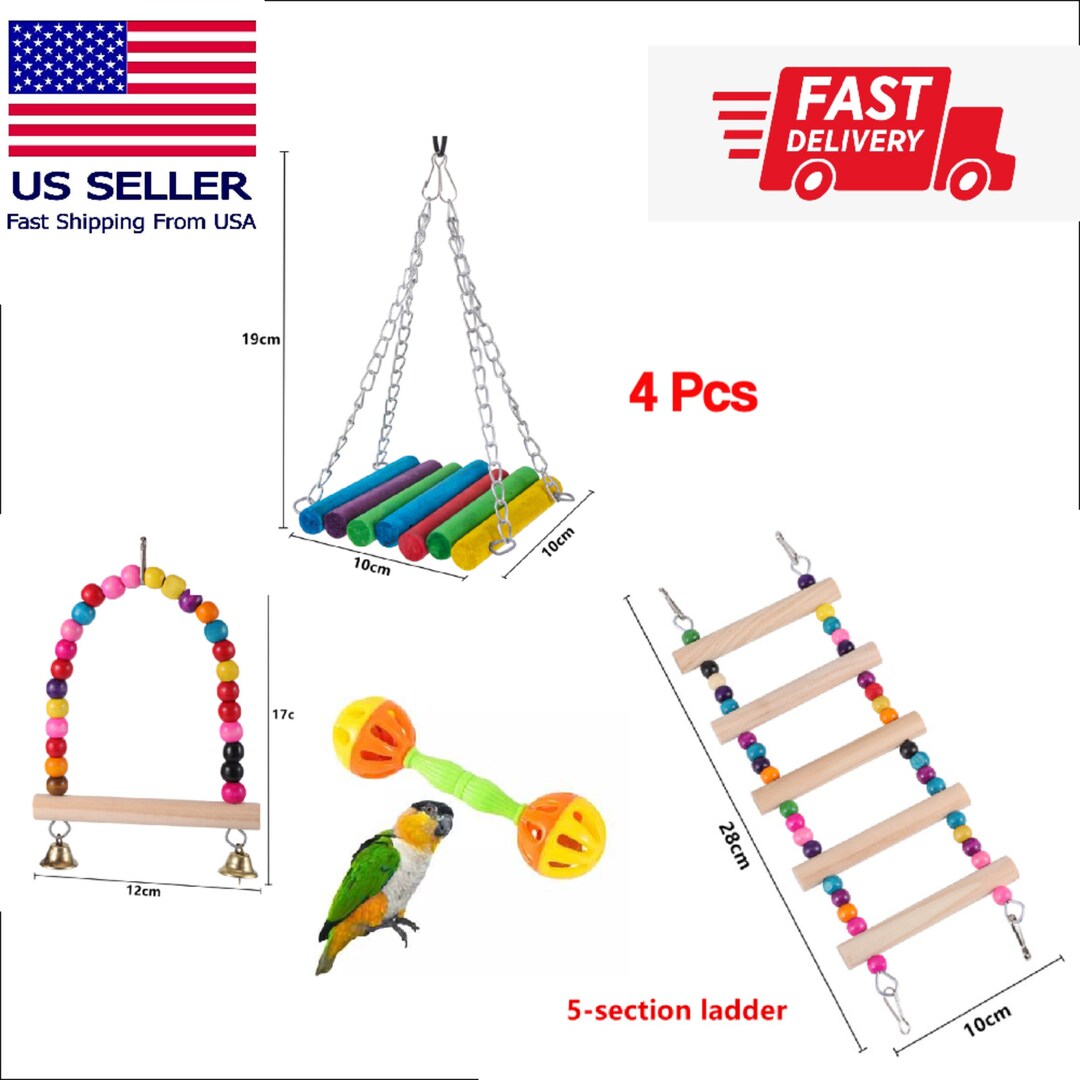 4pcs Bird Ladder Swing Toys Play Set Fun Colorful Hanging - Etsy