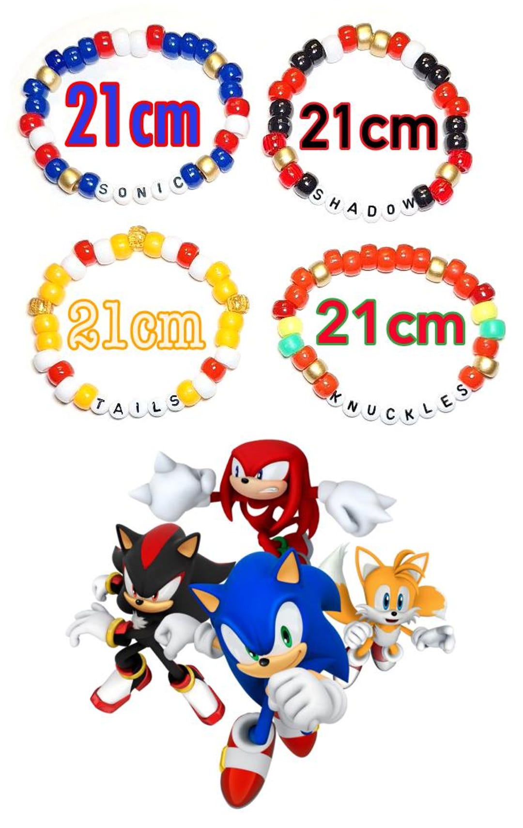 Sonic Charater's Beaded Bracelets - Etsy