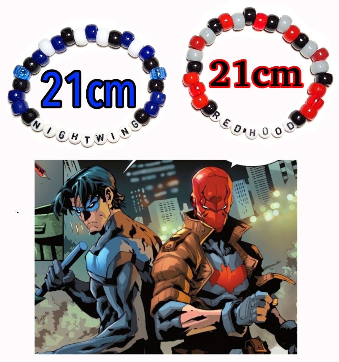 Nightwing and Red Hood Beaded Bracelets - Etsy Australia
