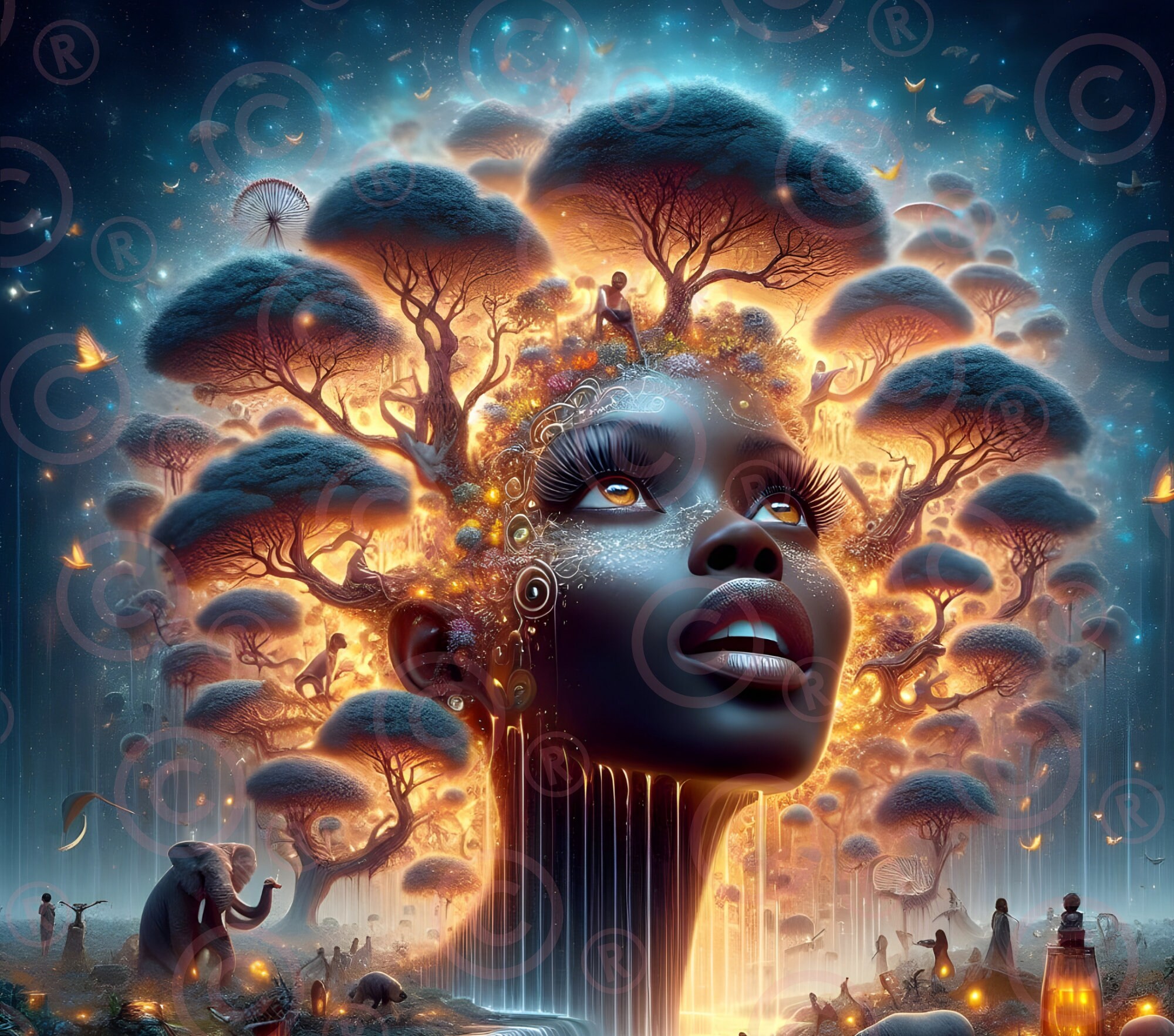 Design African American Woman AI Art, Tumblr Wraps Prompts, Ai Prompts ...