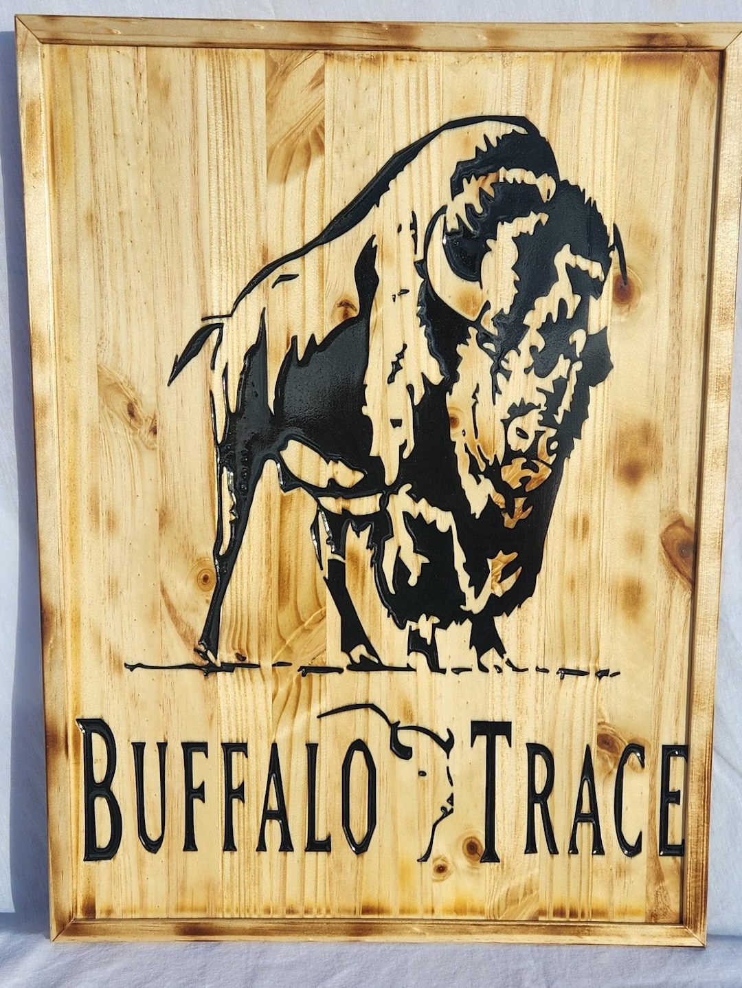 Pine Wood Buffalo Trace Whiskey Sign - Etsy