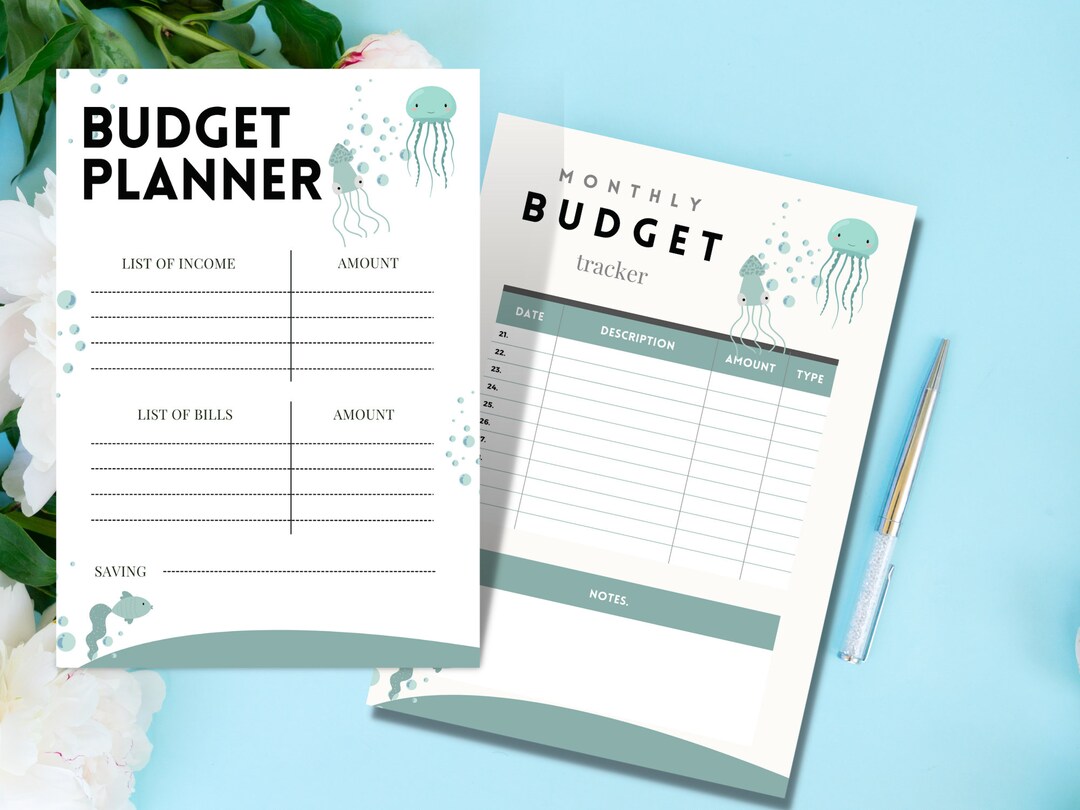 Green Tracker Budget Planner | Printable Financial Organizer | Digital ...