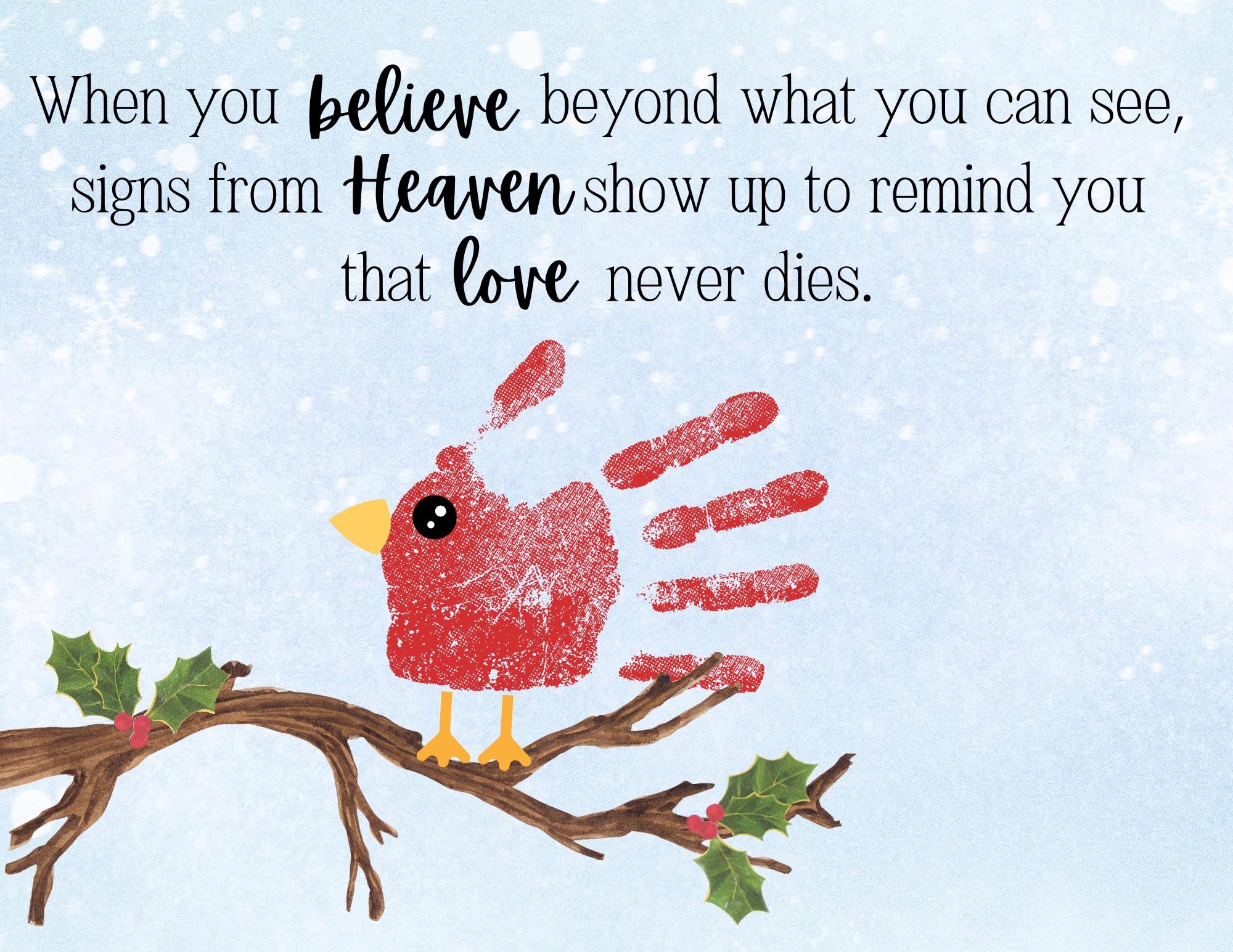 Handprint Art Template With Cardinal - Gift Idea for Holidays ...