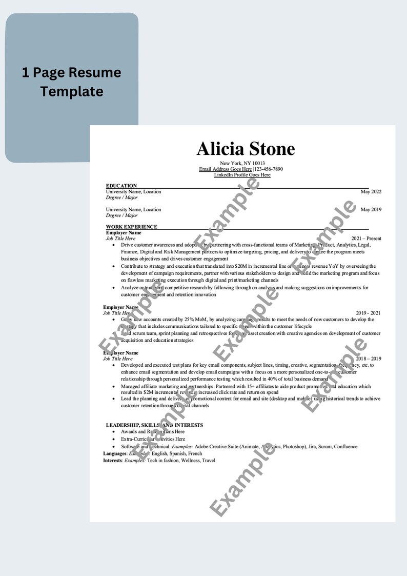 Simple Resume Template | Microsoft Word | Interview Prep Guide ...