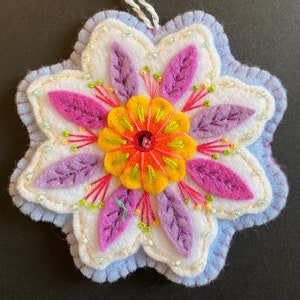 Multicolor Handmade Felt Ornament | Hand Embroidered Ornament | Folk ...
