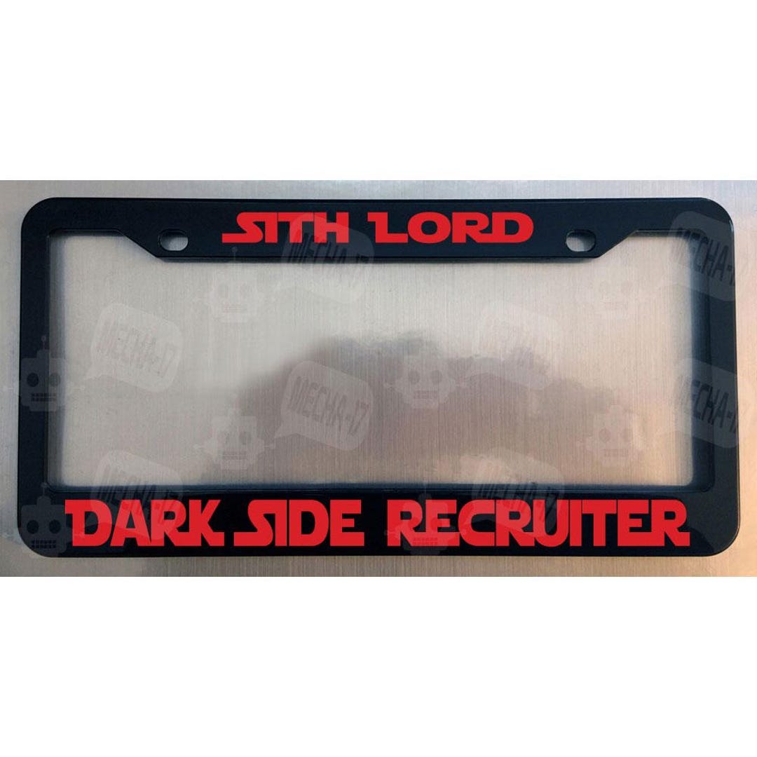 Sith Lord Dark Side Recruiter Glossy Black License Plate Frame - Etsy