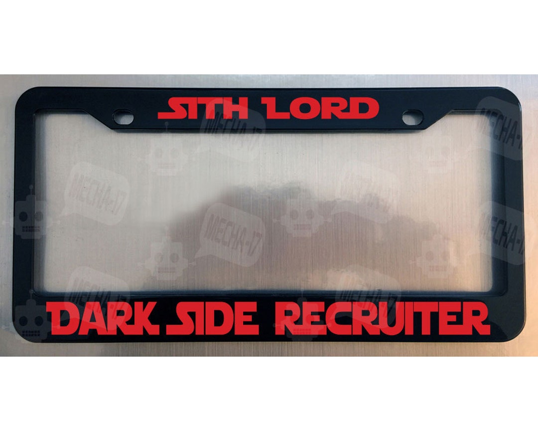 Sith Lord Dark Side Recruiter Glossy Black License Plate Frame - Etsy