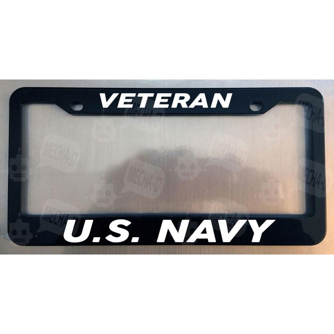 Veteran U.S. Navy Glossy Black License Plate Frame - Etsy
