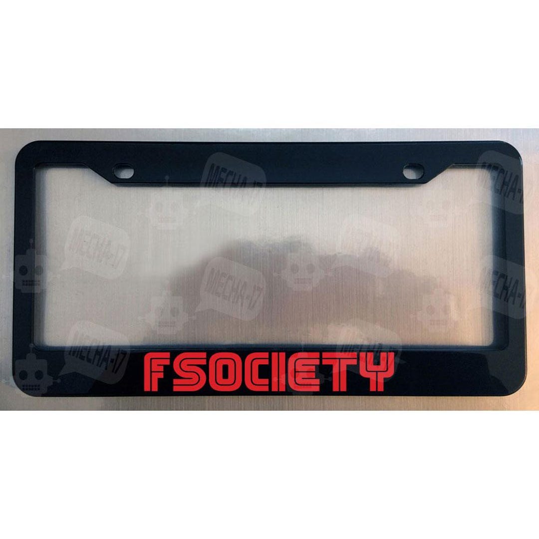 Fsociety Glossy Black License Plate Frame - Etsy