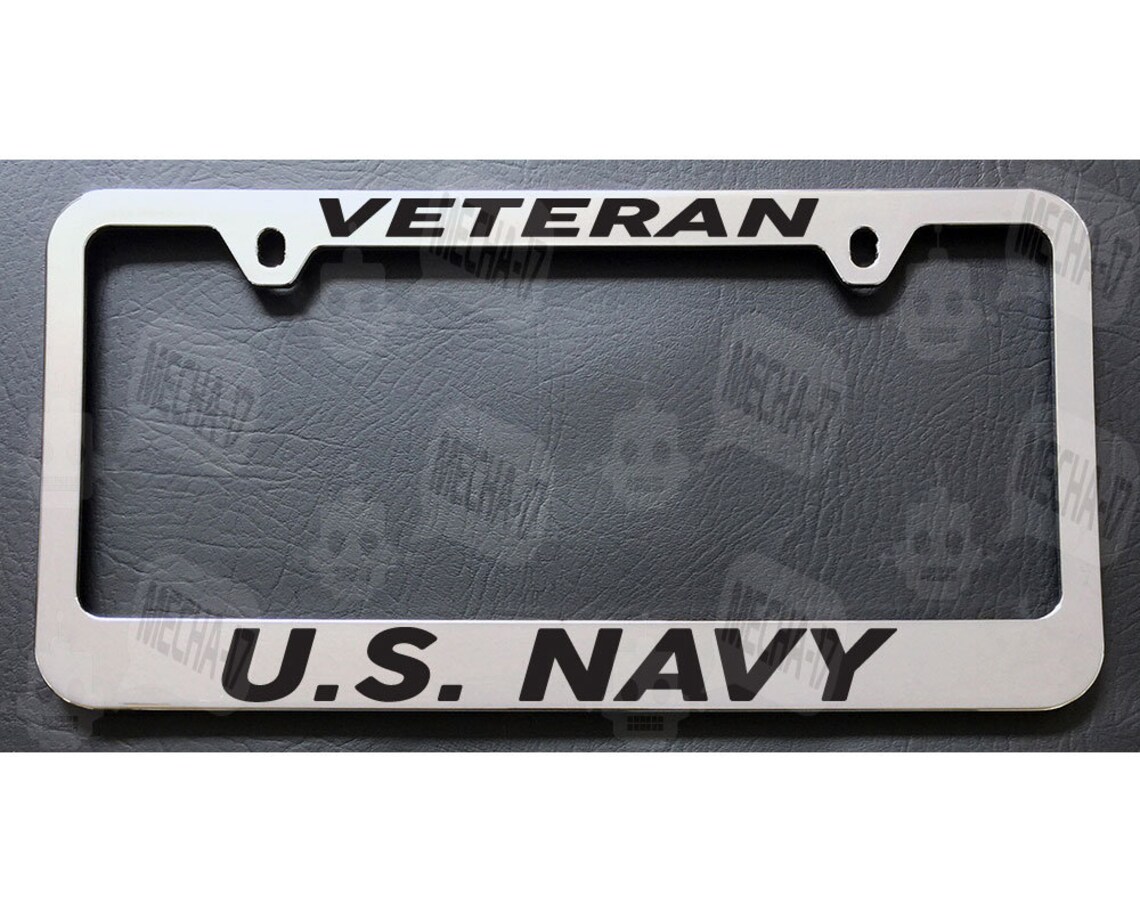 Veteran U.S. Navy Chrome License Plate Frame - Etsy
