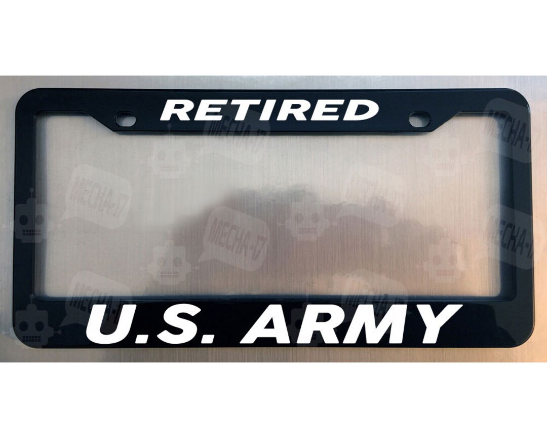 RETIRED U.S. ARMY Glossy Black License Plate Frame - Etsy