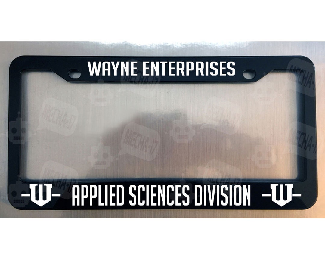 Wayne Enterprises Applied Sciences Division Glossy Black License Plate ...