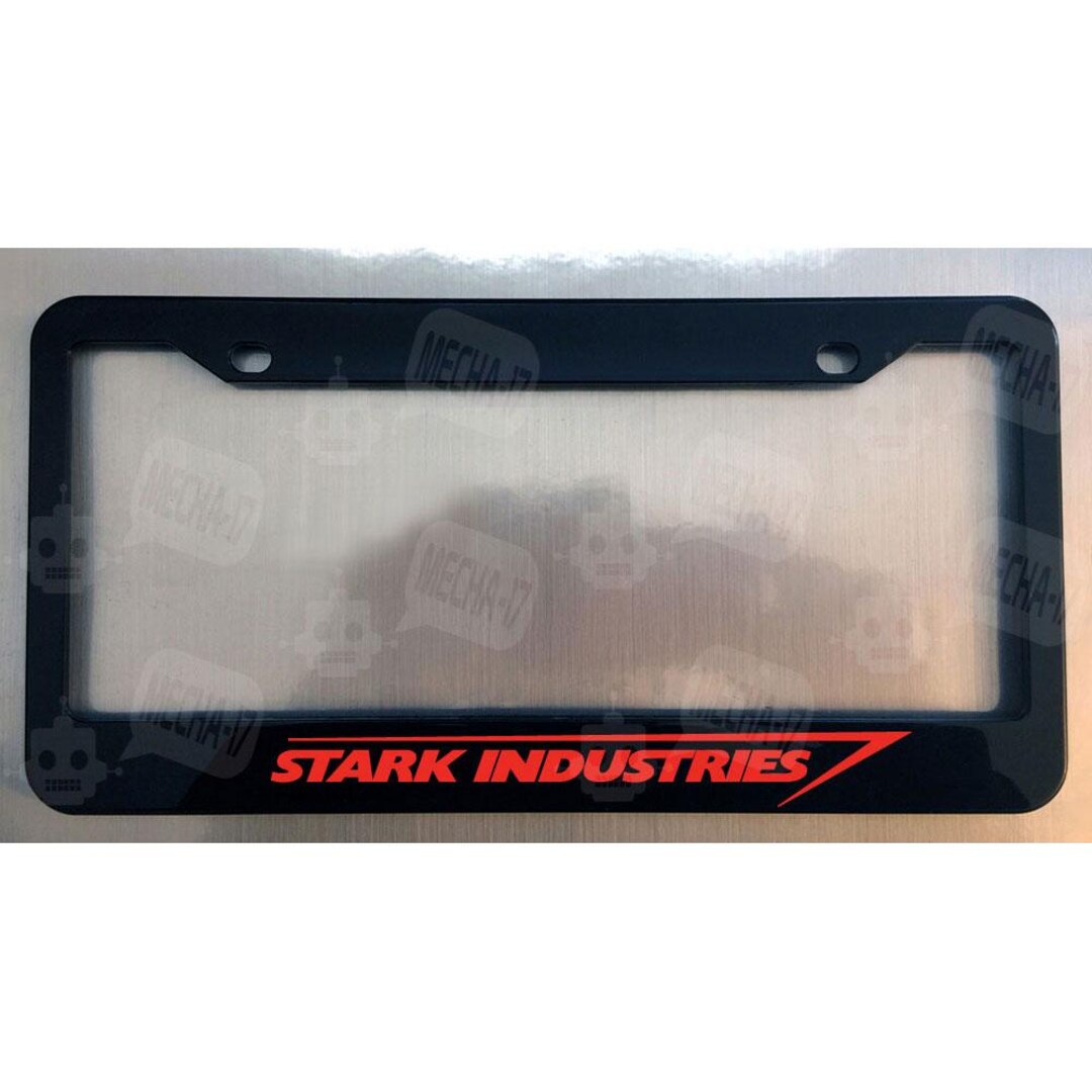 Stark Industries Glossy Black License Plate Frame - Etsy