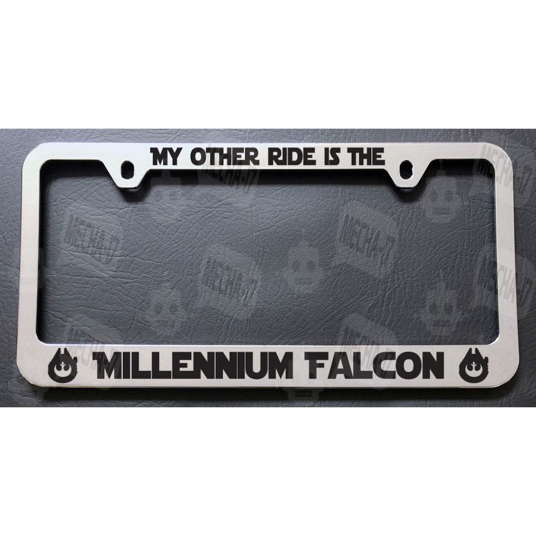My Other Ride is the Millennium Falcon Chrome License Plate Frame - Etsy