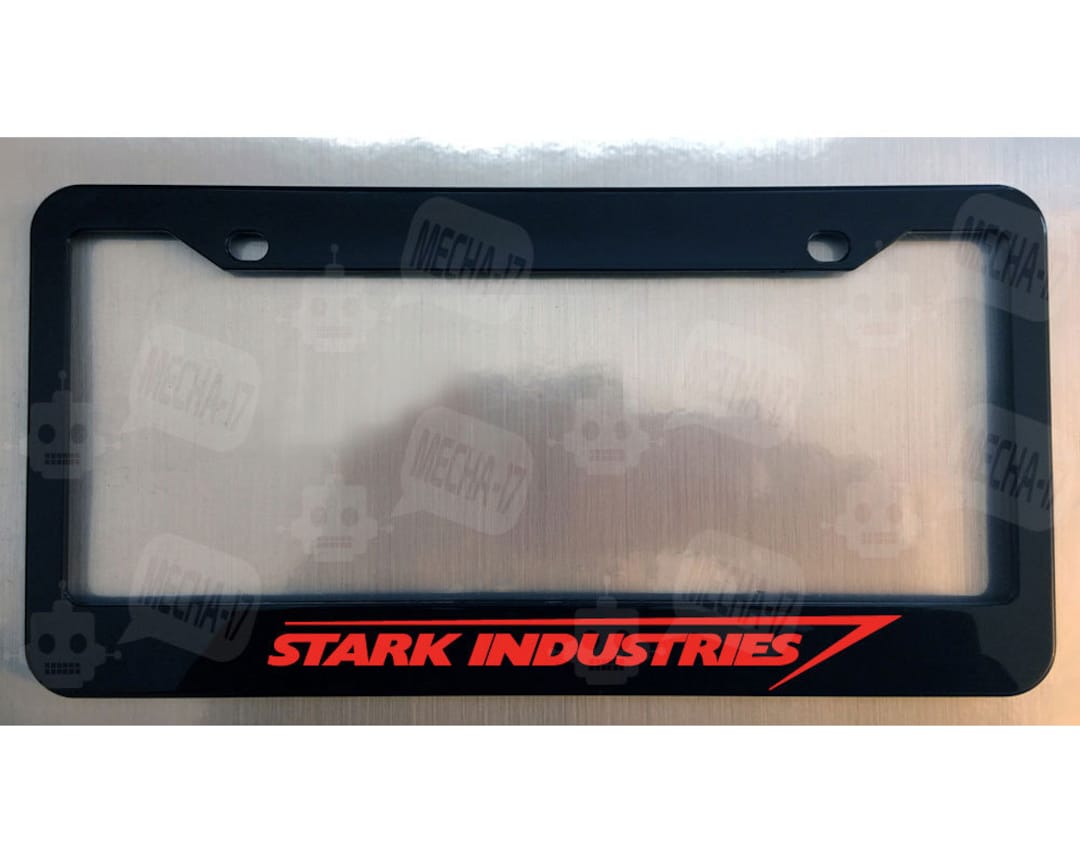 Stark Industries Glossy Black License Plate Frame - Etsy