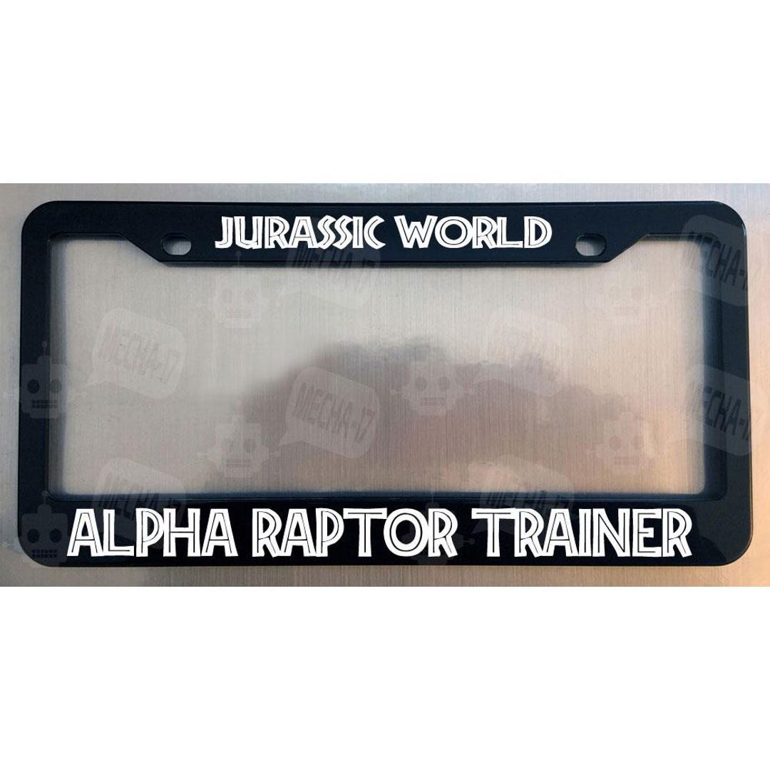 Jurassic World Alpha Raptor Trainer Glossy Black License Plate Frame - Etsy