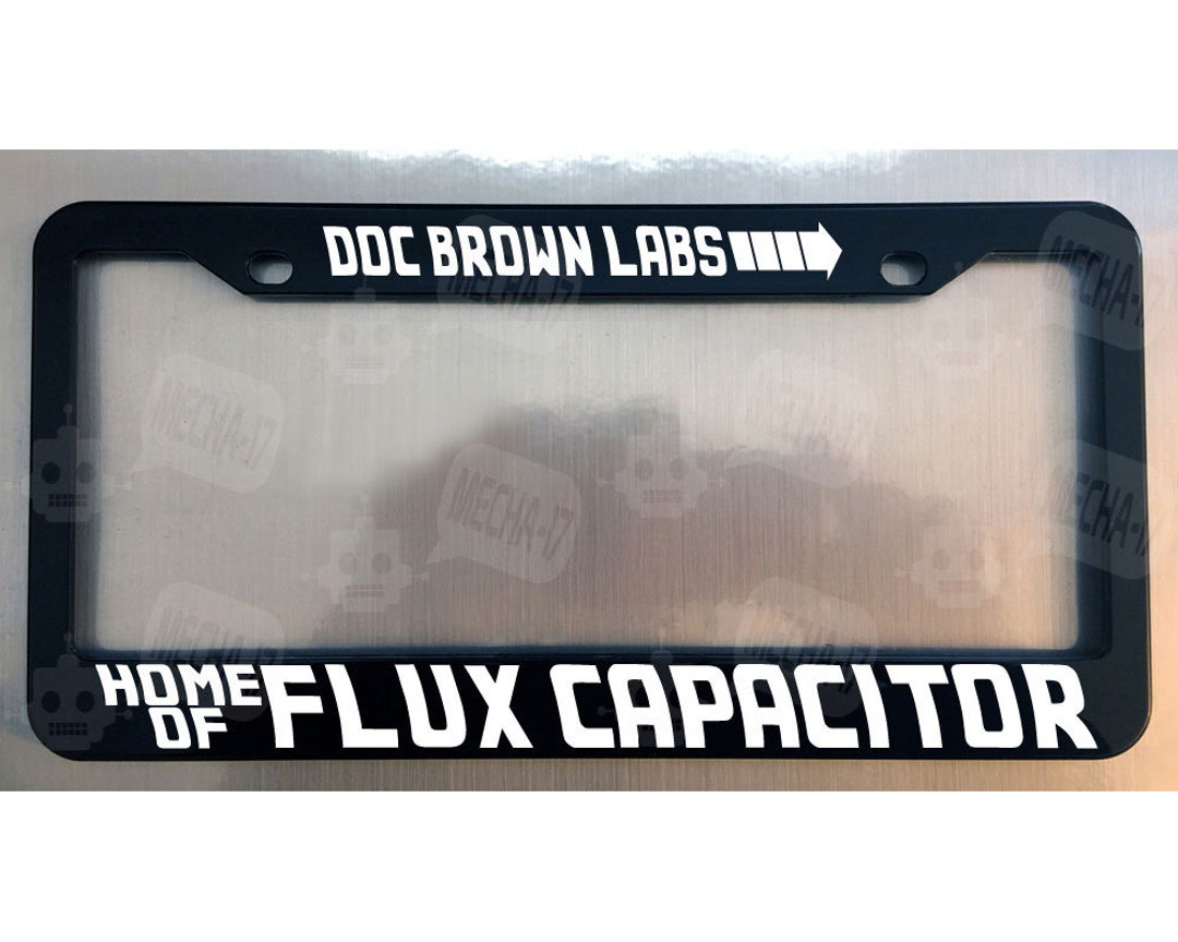 Doc Brown Labs Home of the Flux Capacitor Glossy Black License Plate ...