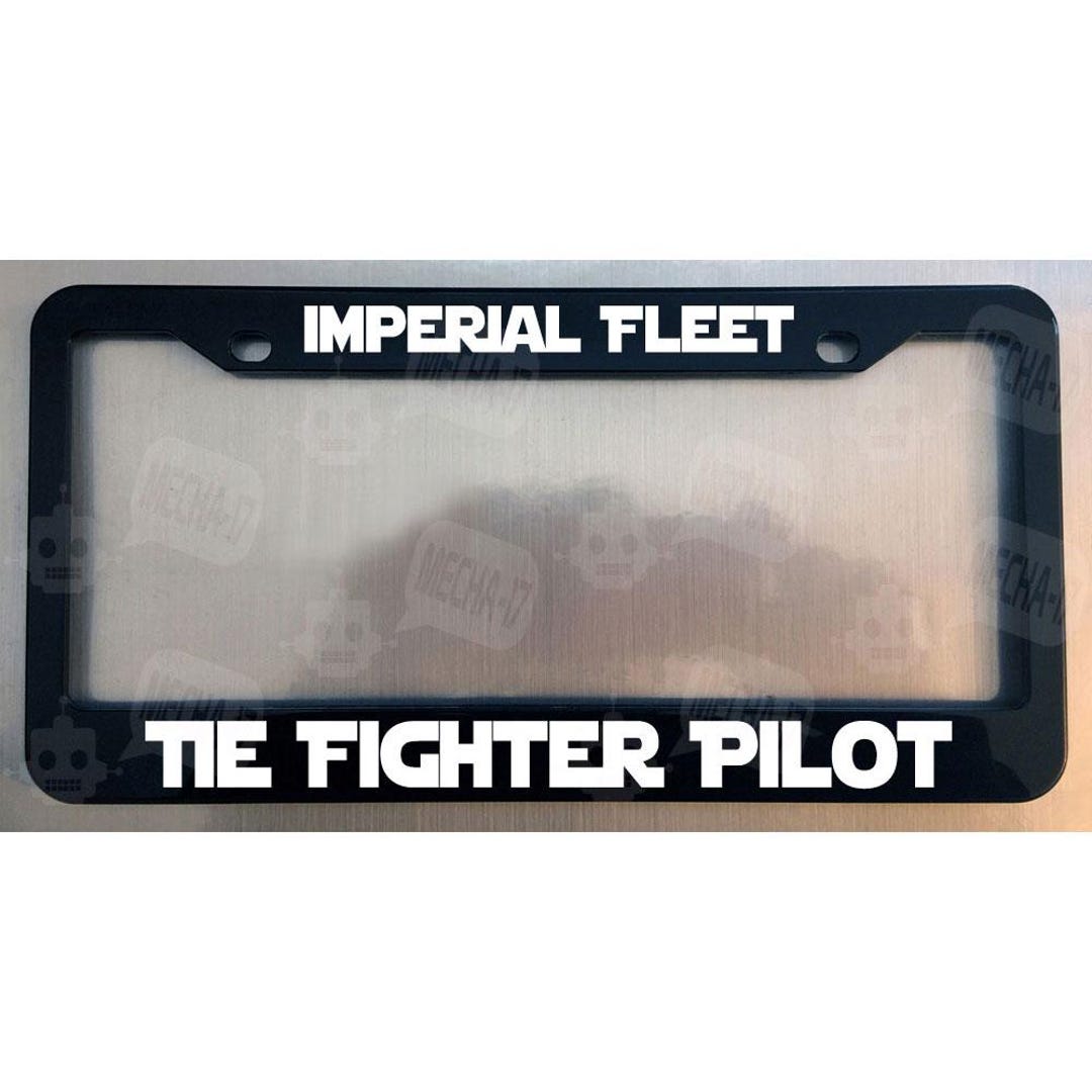 Imperial Fleet Tie Fighter Pilot Glossy Black License Plate Frame - Etsy