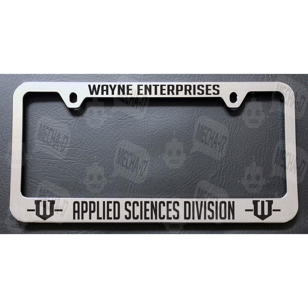 Wayne Enterprises Applied Sciences Division Chrome License Plate Frame ...