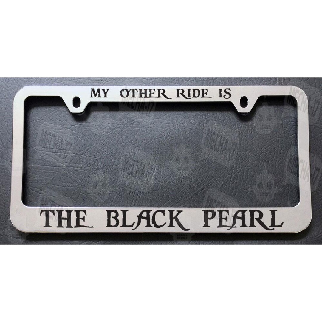 My Other Ride is the Black Pearl Chrome License Plate Frame - Etsy