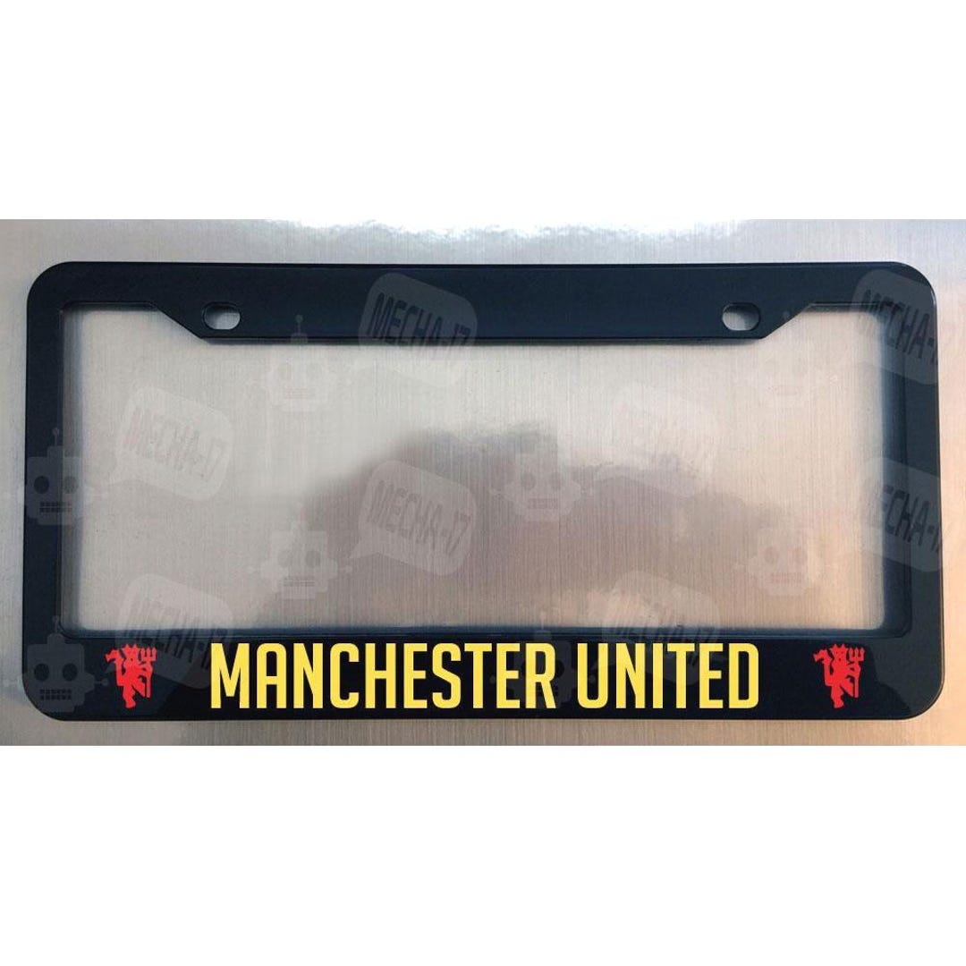 Manchester United Glossy Black License Plate Frame - Etsy
