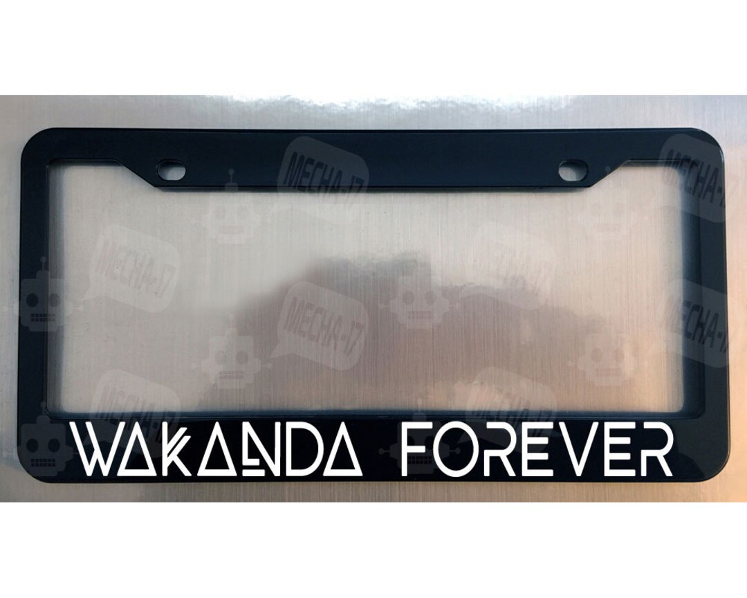 Wakanda Forever Glossy Black License Plate Frame - Etsy