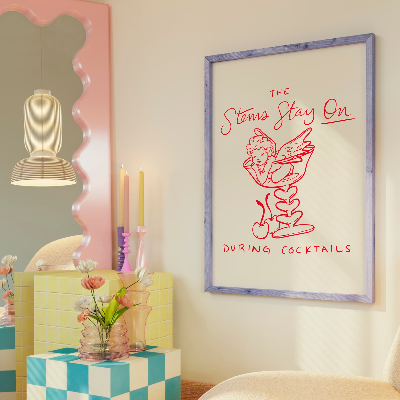 Digital Download Print cherry Stems in Beige 24x30, 16x20, 8x10 Sizes ...