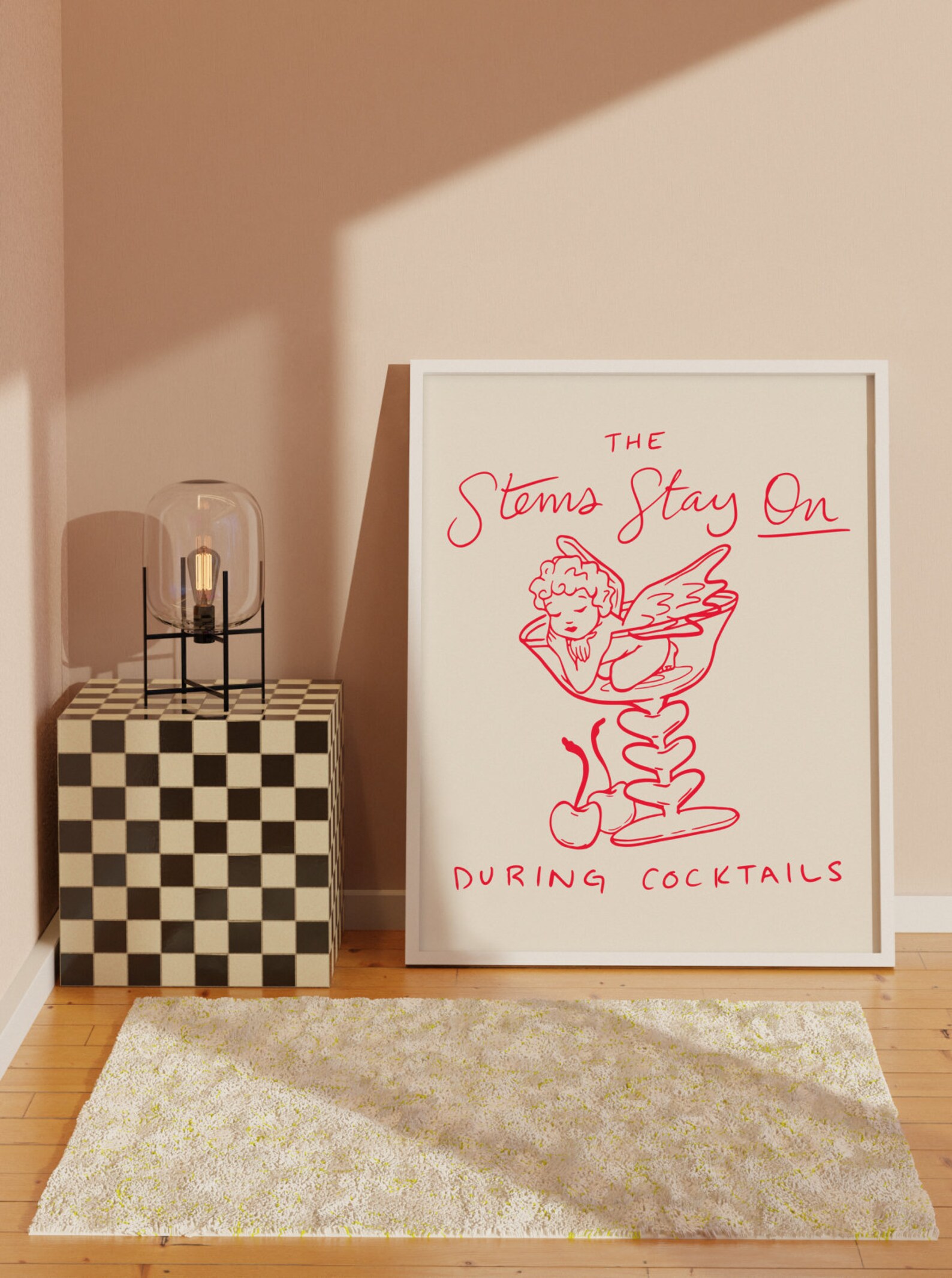 Digital Download Print cherry Stems in Beige 24x30, 16x20, 8x10 Sizes ...