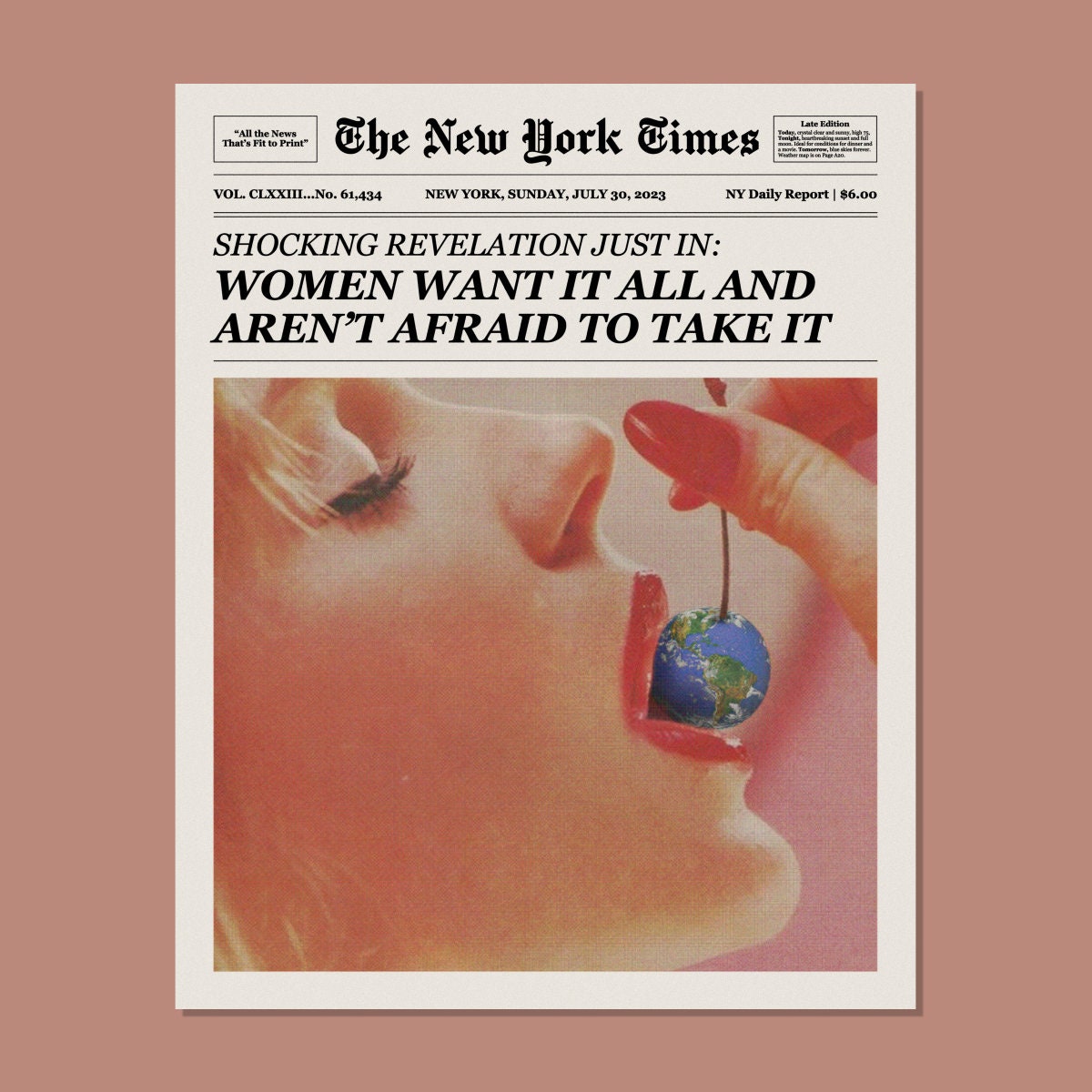 Digital Download Print women Newspaper Article NYT New York Times 24x30 ...
