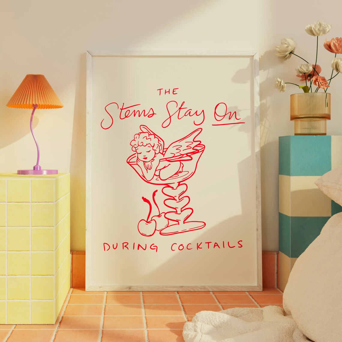 Digital Download Print cherry Stems in Beige 24x30, 16x20, 8x10 Sizes ...