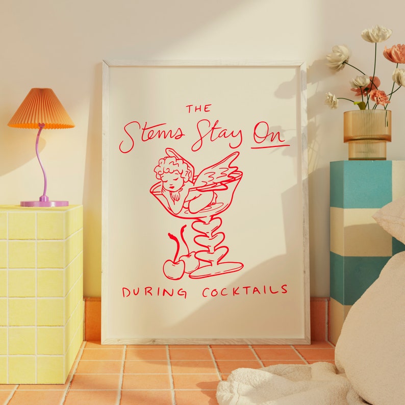 Digital Download Print cherry Stems in Beige 24x30, 16x20, 8x10 Sizes ...