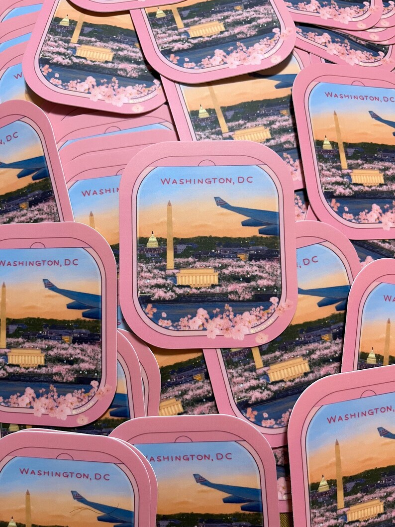 Washington, DC in Bloom Sticker - Capitol Building, Washington Monument ...