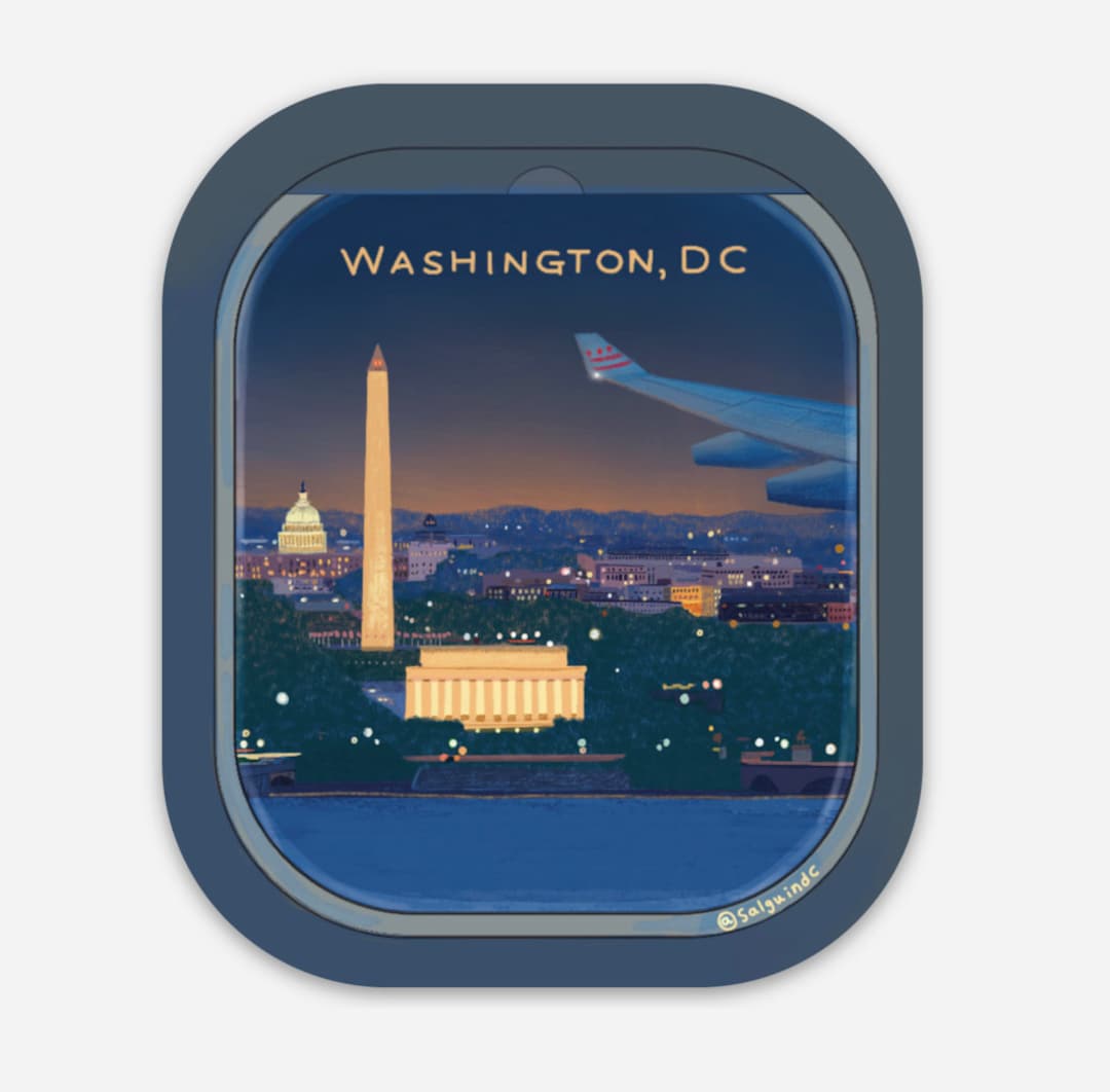 Washington, DC Sticker - Capitol Building, Washington Monument and ...