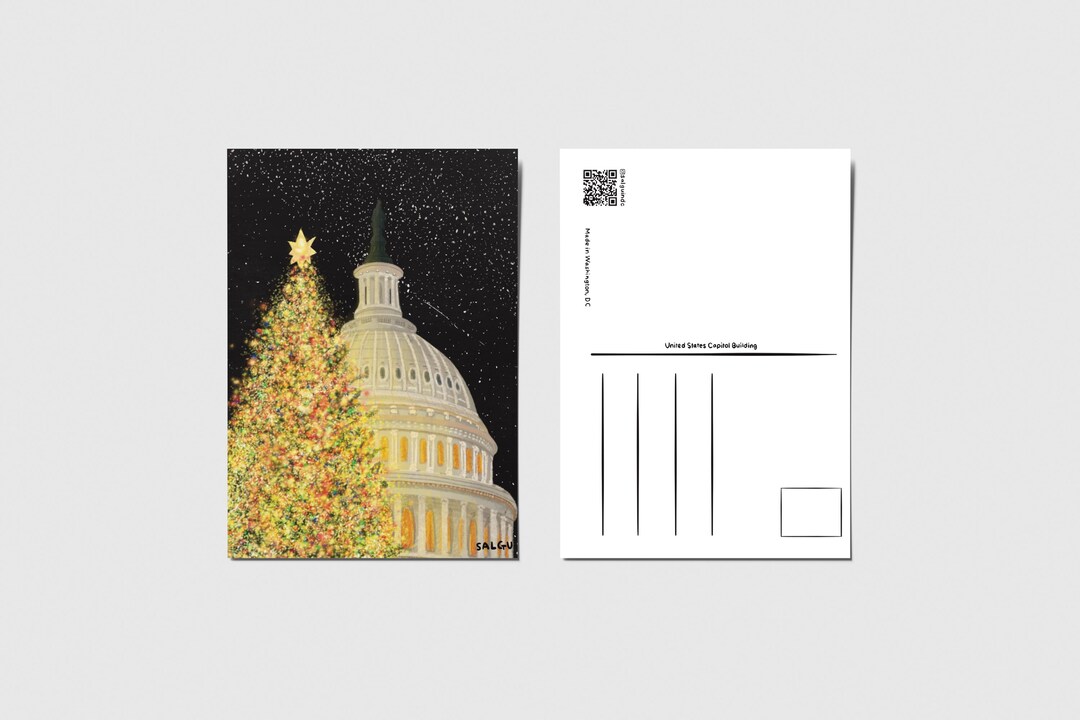 Washington DC Postcard - Capitol Building in Winter - Etsy