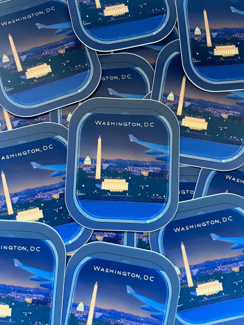 Washington, DC Sticker - Capitol Building, Washington Monument and ...