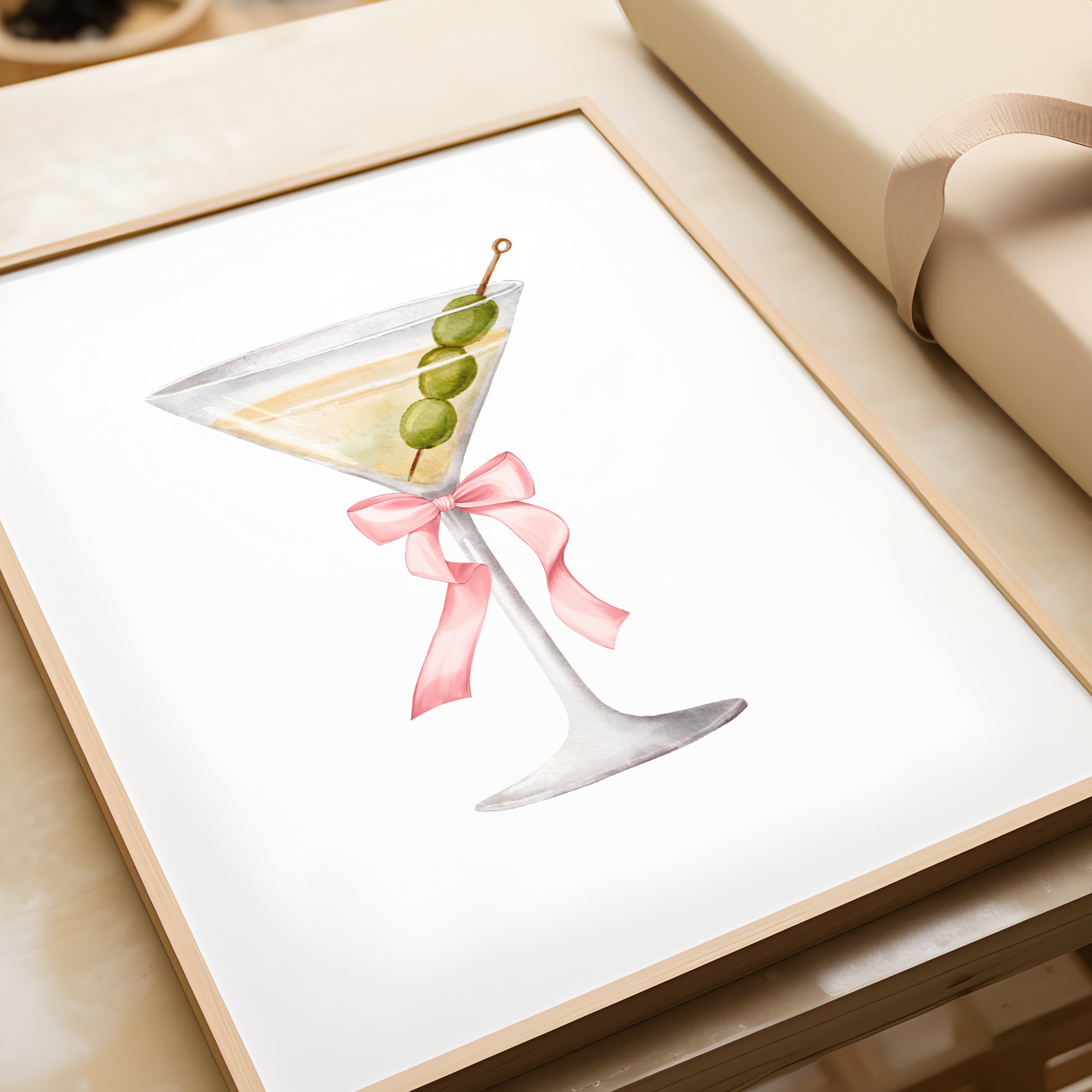 Coquette Room Decor, Coquette Wall Decor, Coquette Wall Art, Martini ...