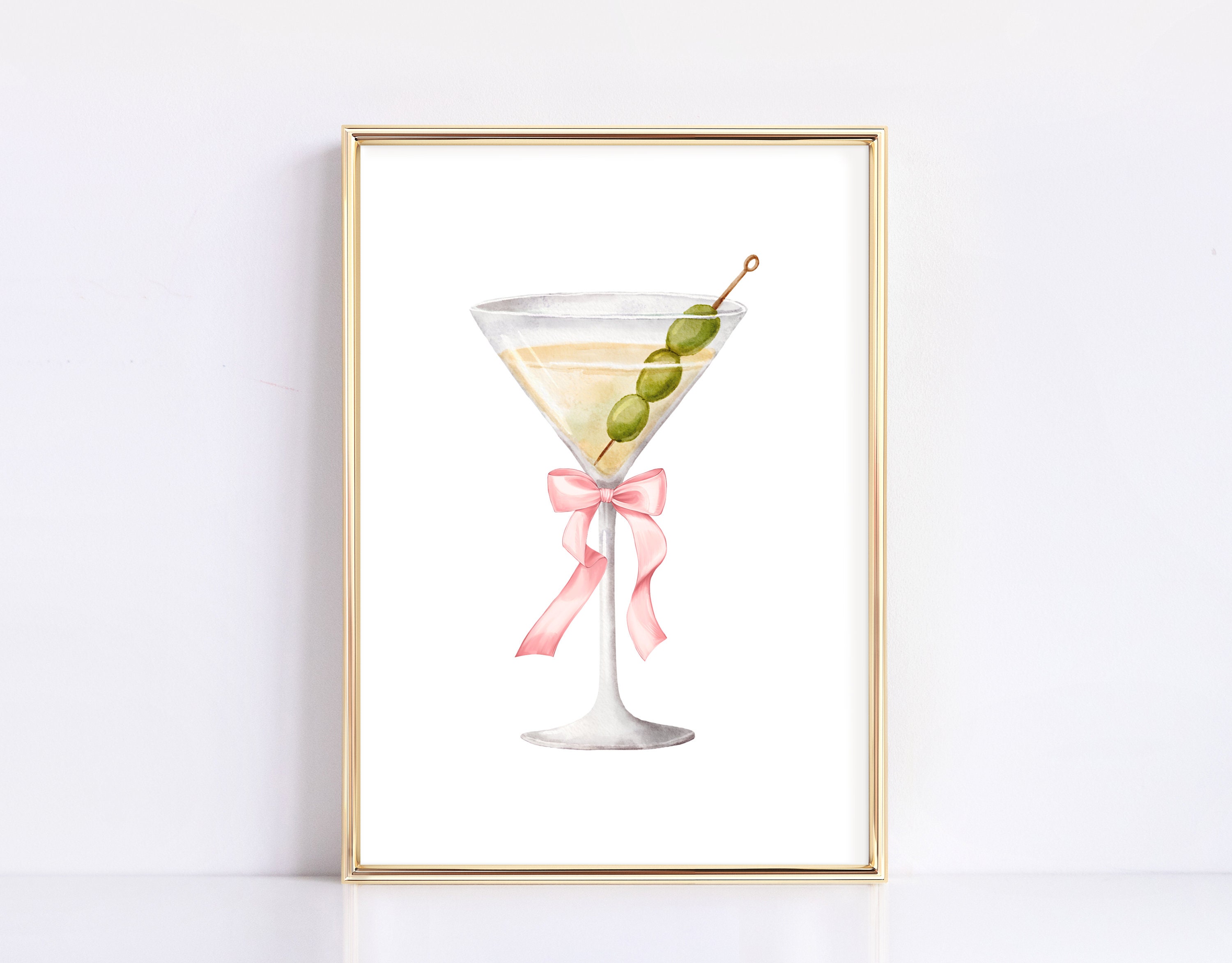 Coquette Room Decor, Coquette Wall Decor, Coquette Wall Art, Martini ...