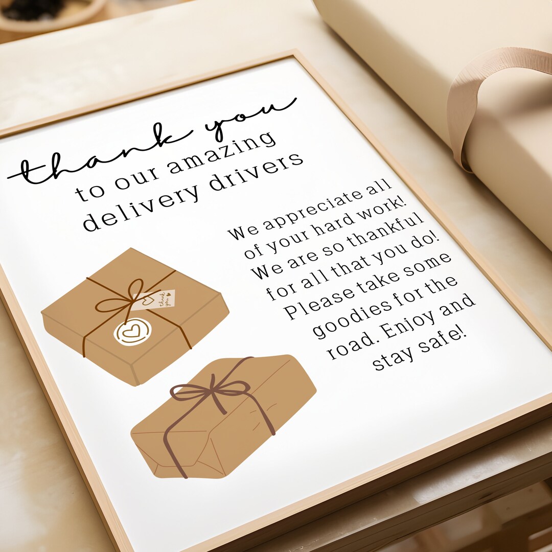 Delivery Driver Snack Sign, Delivery Driver Thank You Sign, Delivery ...