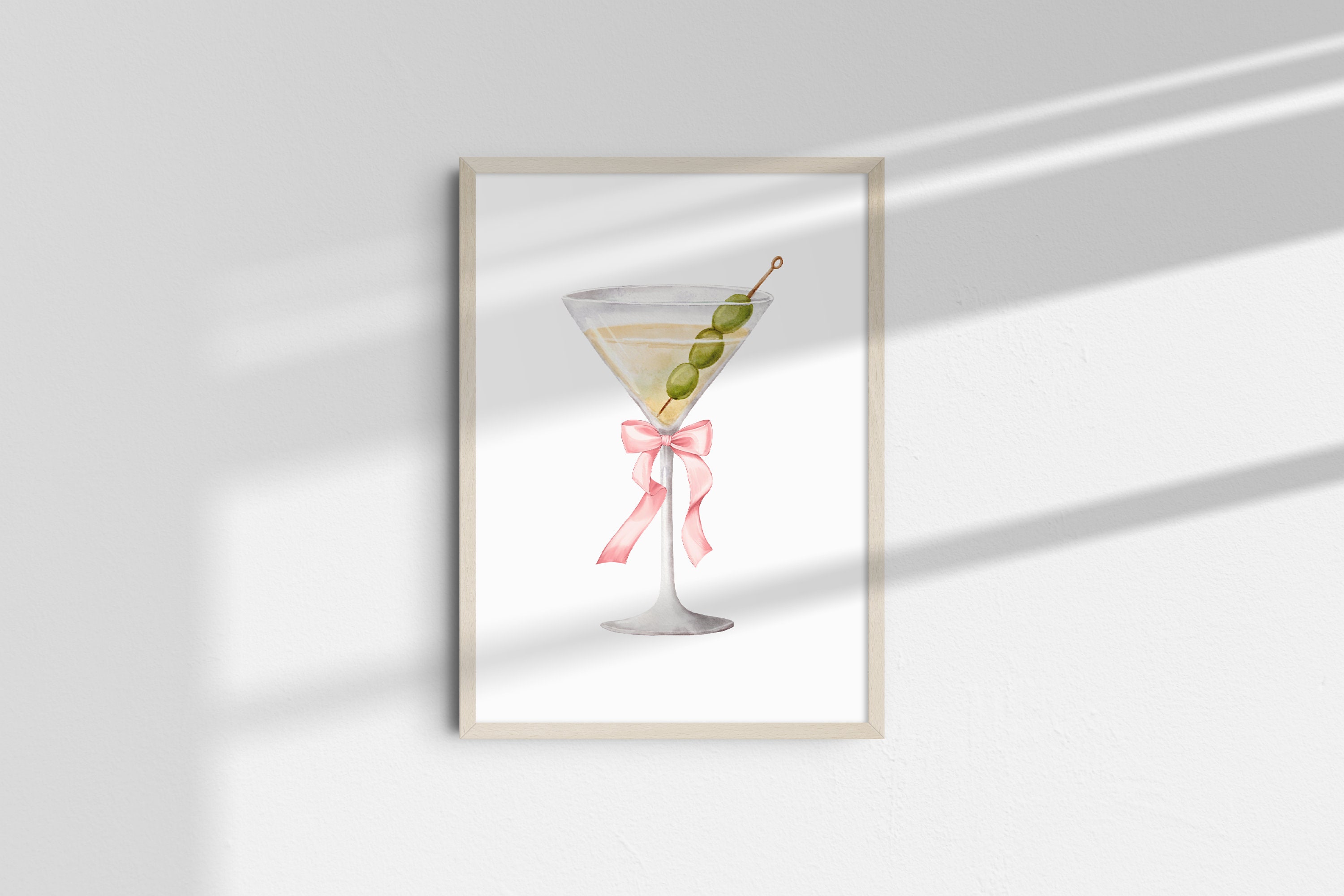 Coquette Room Decor, Coquette Wall Decor, Coquette Wall Art, Martini ...