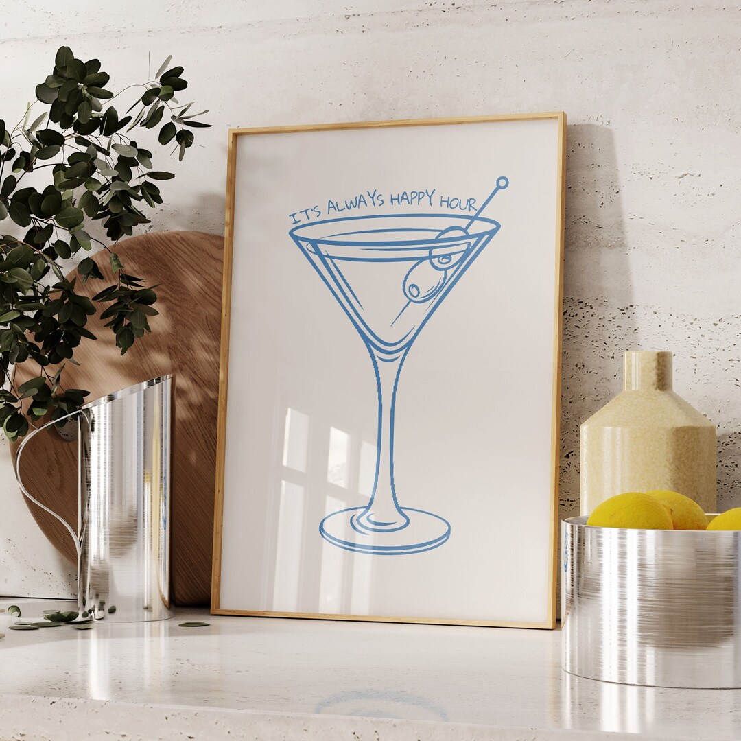Bar Cart Print, Bar Cart Wall Art, Bar Cart Poster, Bar Art, Cocktail ...