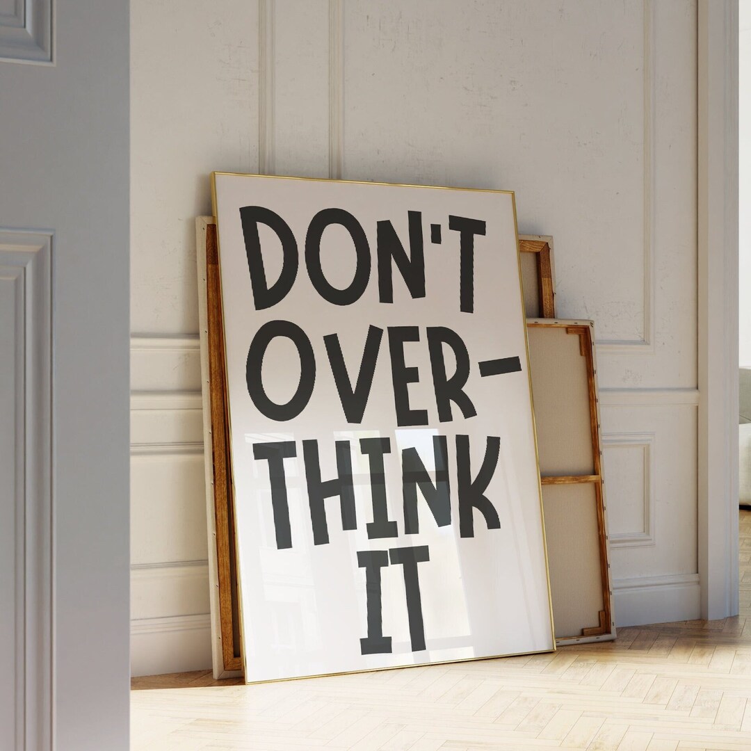 Mental Health Poster, Don't Overthink It, Psychology Poster, Self Care ...