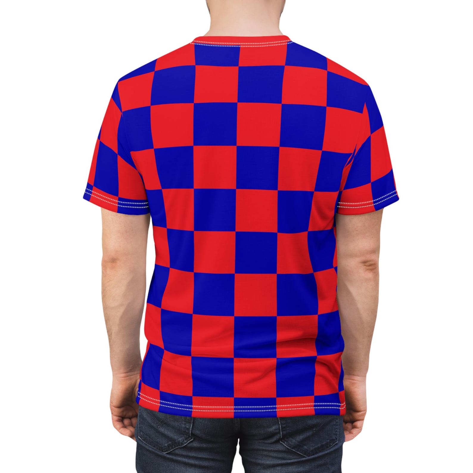 Superhero Checkerboard Shirt Royal Blue & Red - Etsy