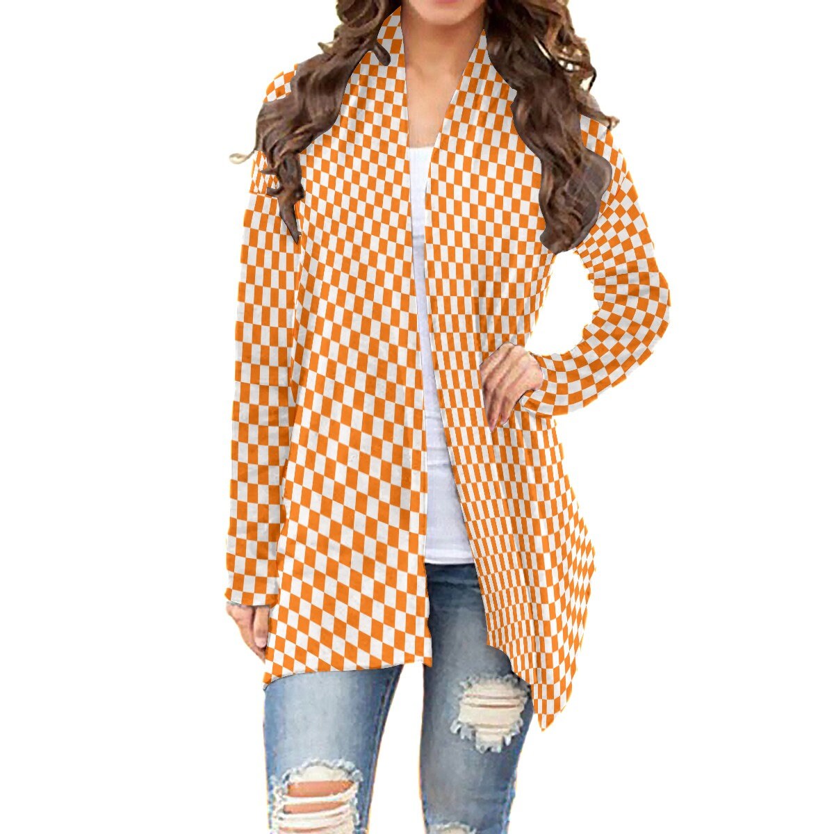 Women's Checkerboard Long Sleeve Cardigan Tennessee - Etsy