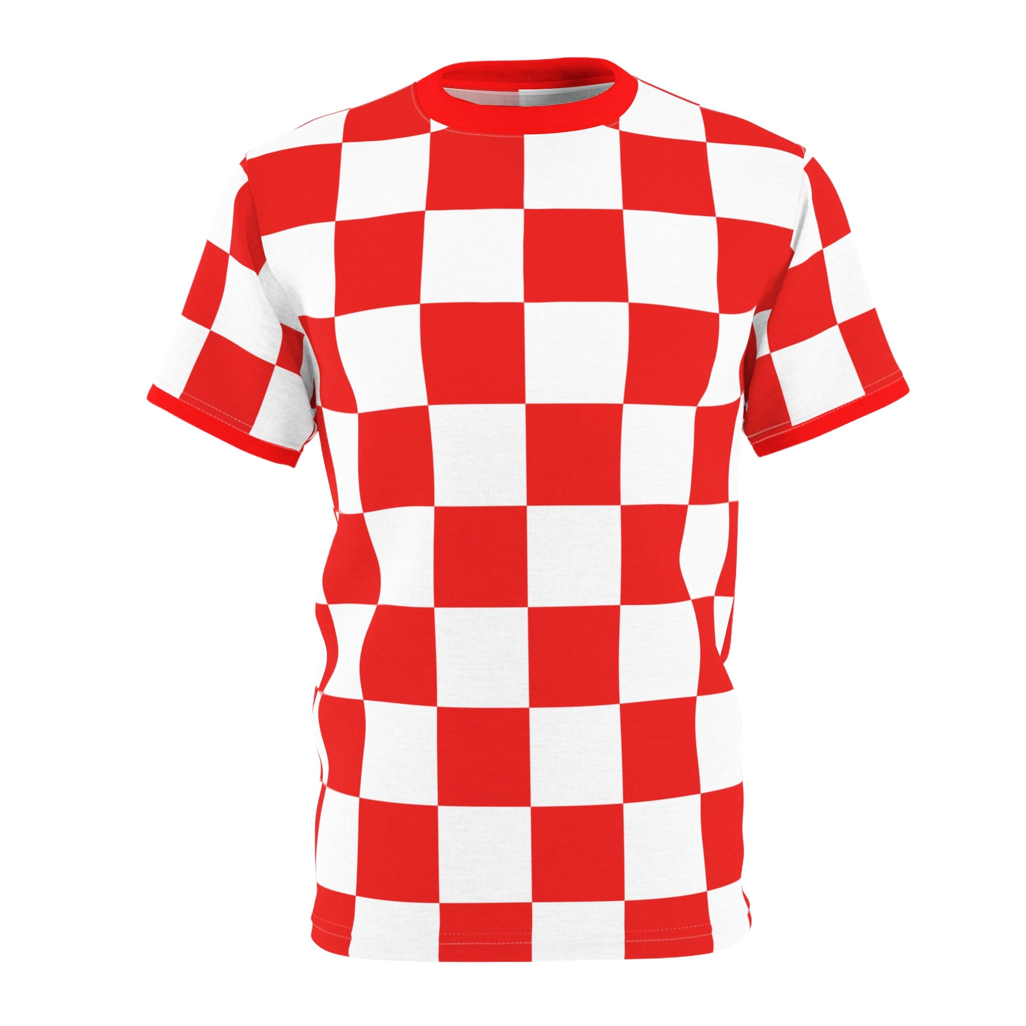 Red & White Checkerboard Shirt - Etsy