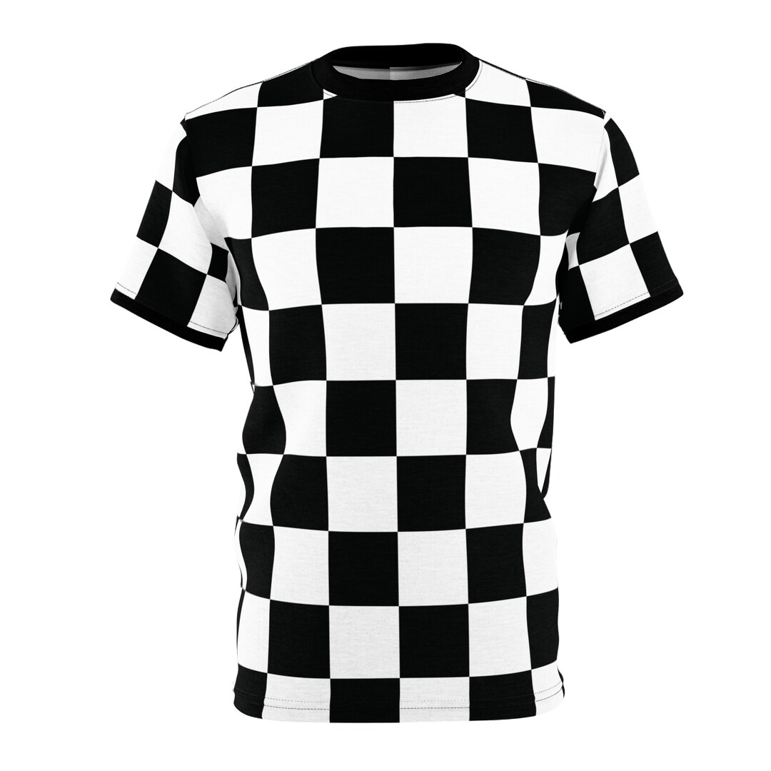 Black & White Checkerboard Shirt - Etsy