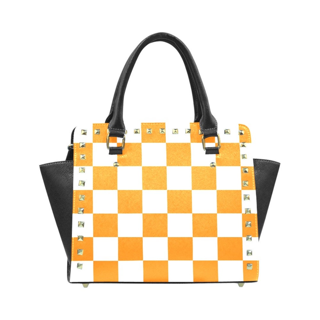 Checkerboard Studded Shoulder Handbag - Etsy