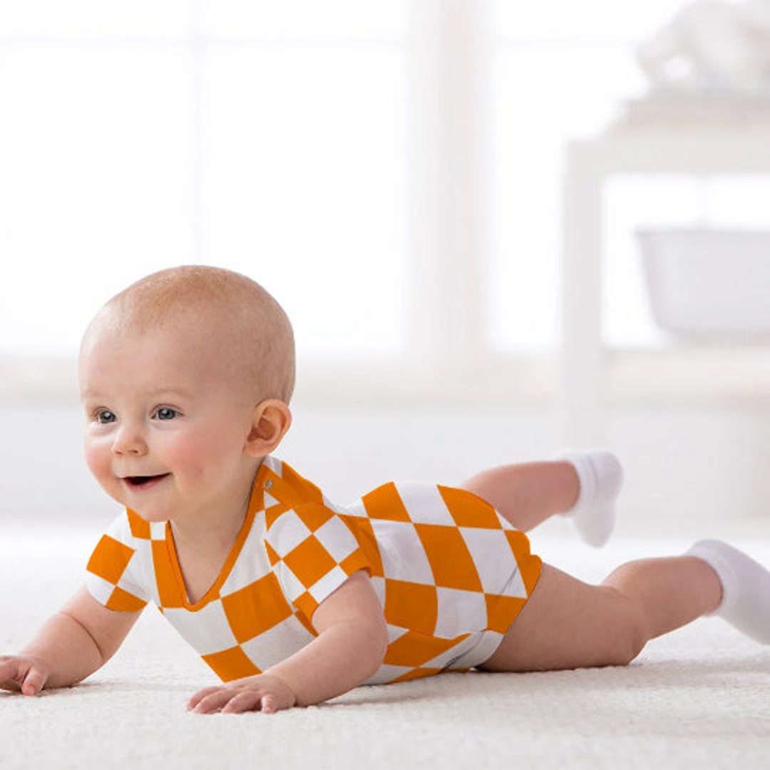 Checkerboard Baby Romper Baby Shower Gift First Birthday Gift Tennessee ...
