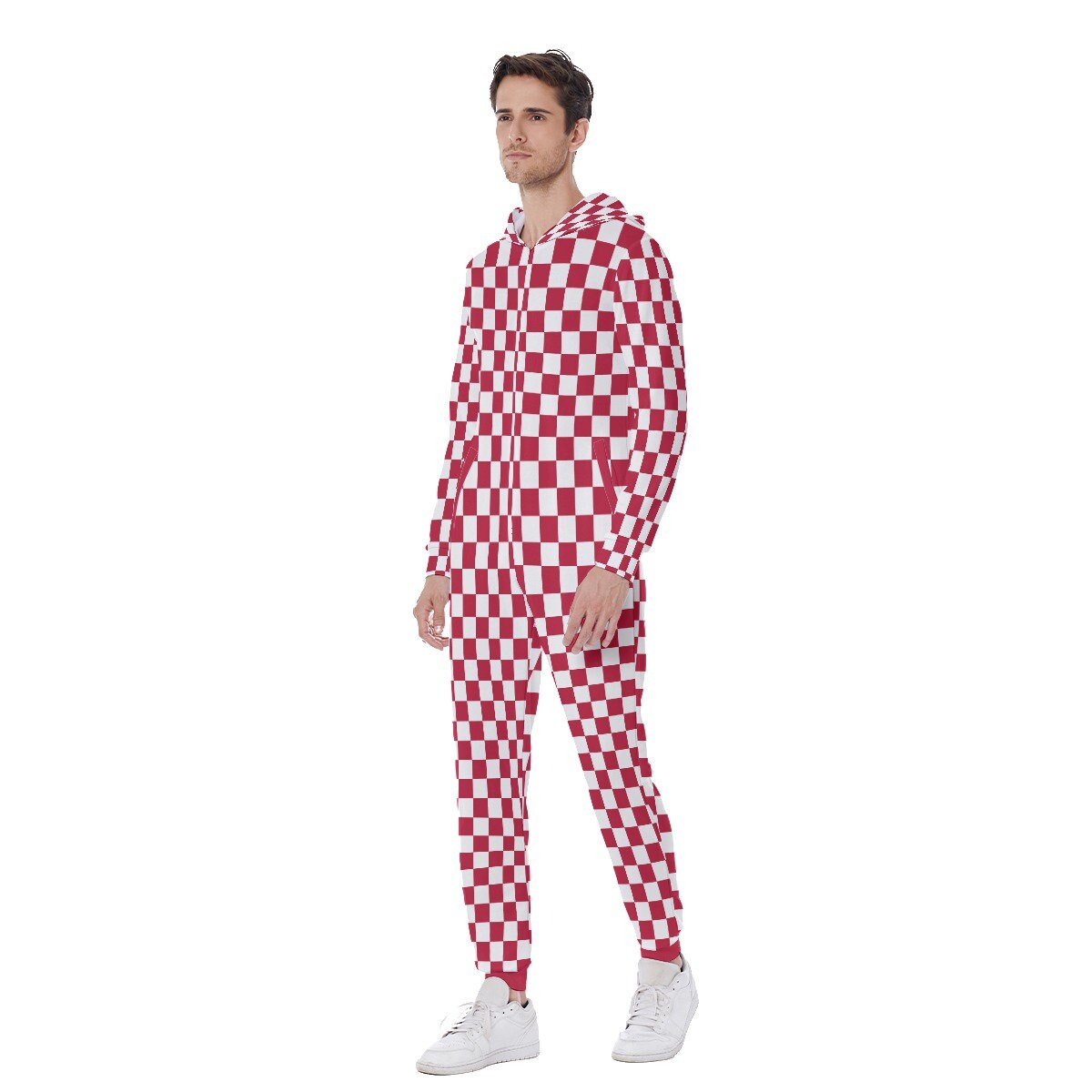 Men's Red/white Checkerboard Jump Suit - Etsy